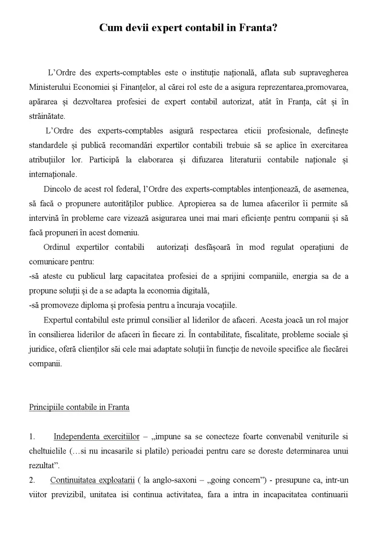 Cum devii expert contabil în Franța - Referat - Contabilitate #380759 ...