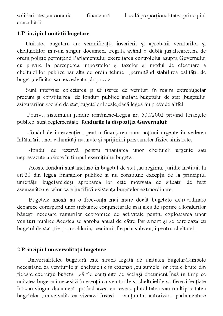 Principiile Dreptului Bugetar: Referat [DOCX] - Drept