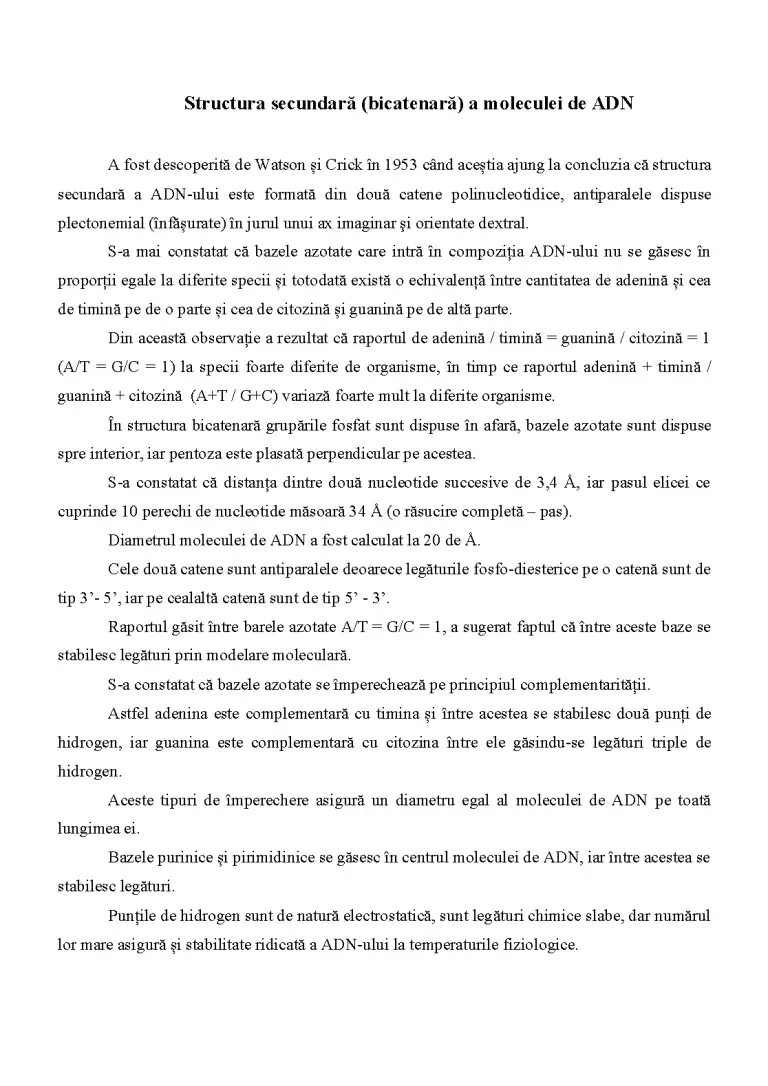 Structura primară a ADN-ului - Curs - Biologie #390358 | RegieLive