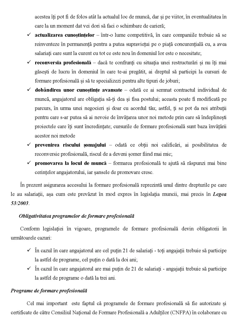 Formarea profesională a angajaților - Referat - Drept Comercial #390659 ...