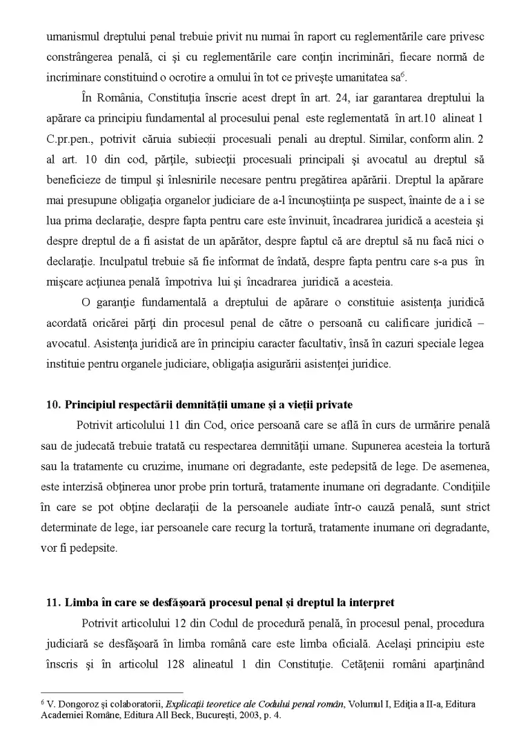 Principii fundamentale ale dreptului procesual penal - Referat - Drept ...