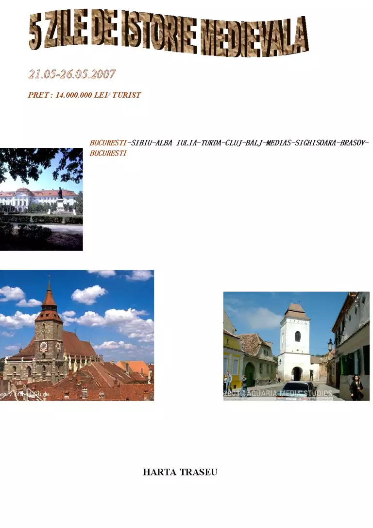 Traseu Turistic - Proiect - Turism #4059 | RegieLive
