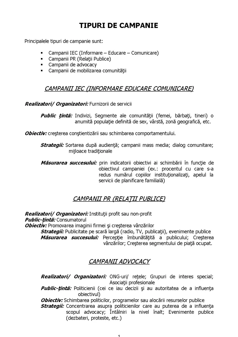 Marketing social - tipuri de campanie - Curs - Sociologie #41564 ...