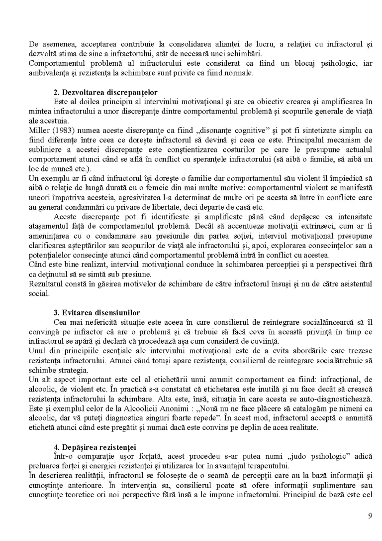 Metode de Lucru cu Infractorii - La Nivel Individual - Referat ...