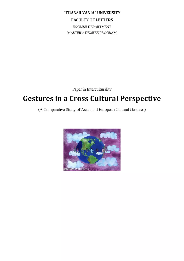 Paper în Interculturality - Gestures în a Cross Cultural Perspective ...