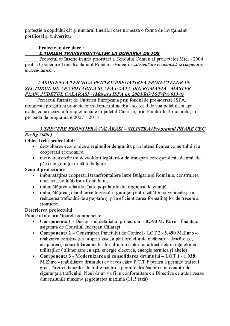 Probleme de organizare teritorială - municipiul Călărași - Proiect ...
