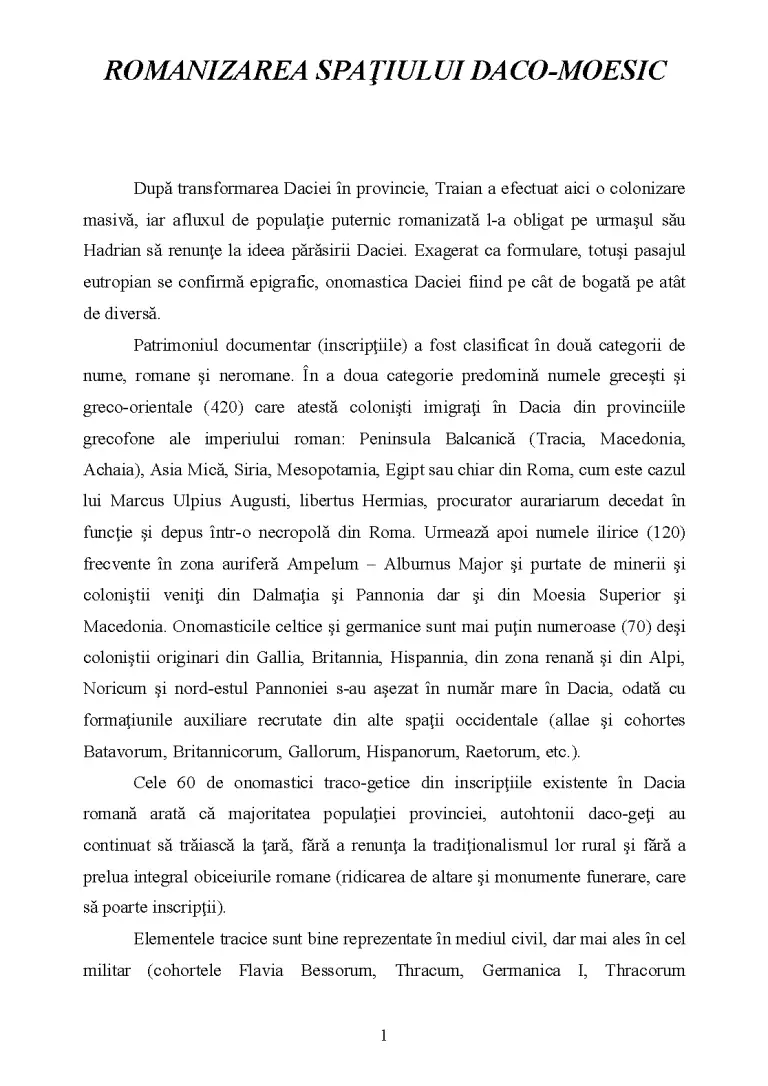 Romanizarea spațiului daco moesic - Referat - Istoria Românilor #458 ...