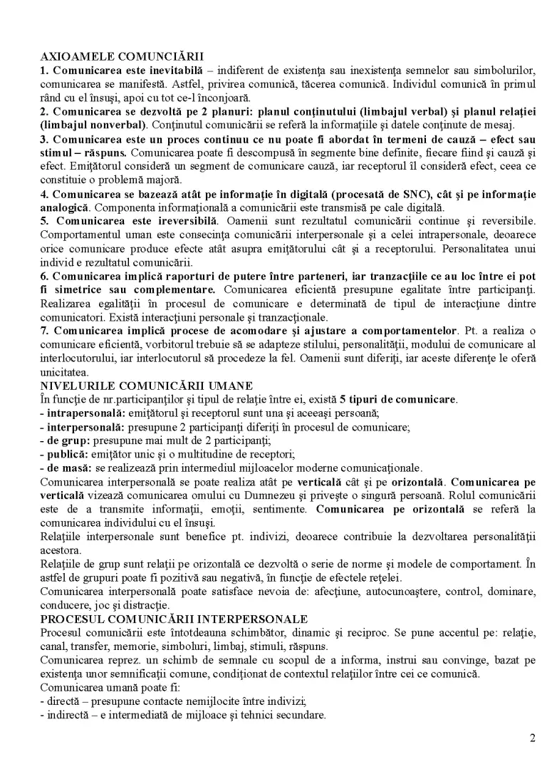 Comunicarea Umană - Referat - Comunicare #46516 | RegieLive