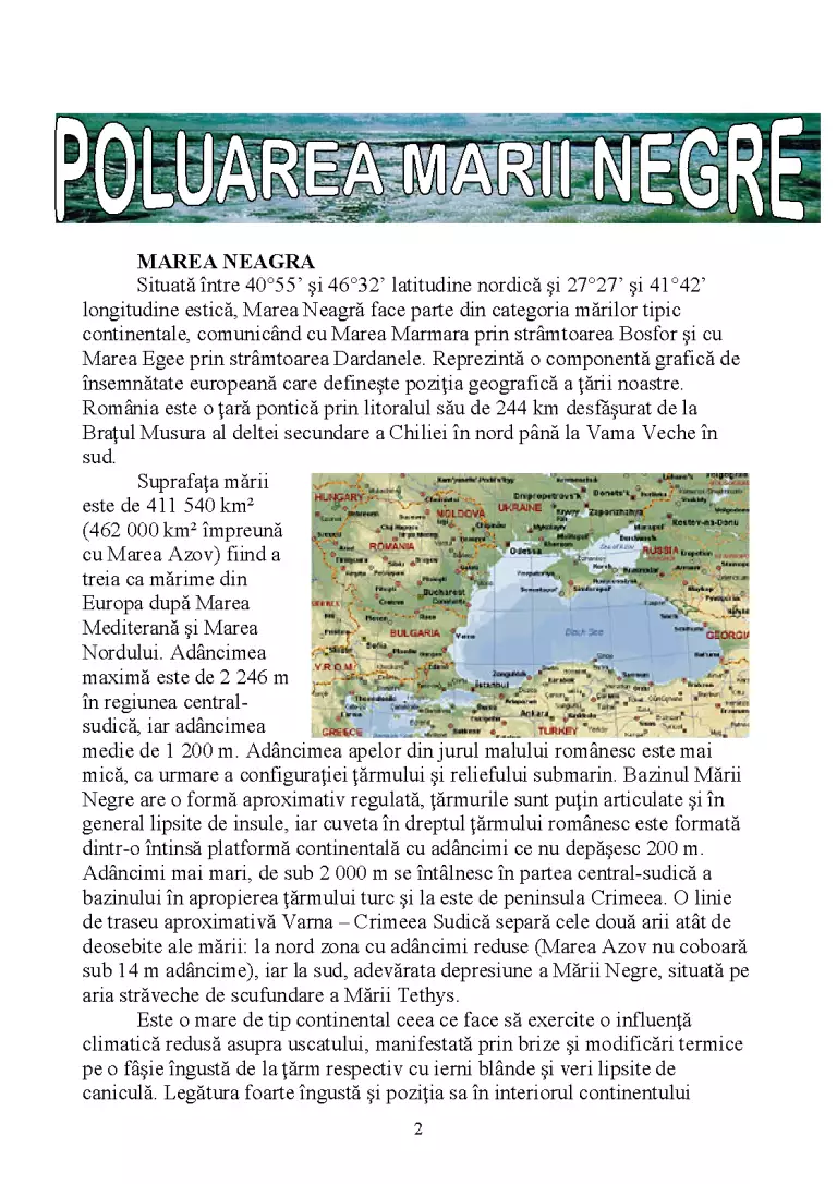 Poluarea Mării Negre - Referat - Geografie #46791 | RegieLive