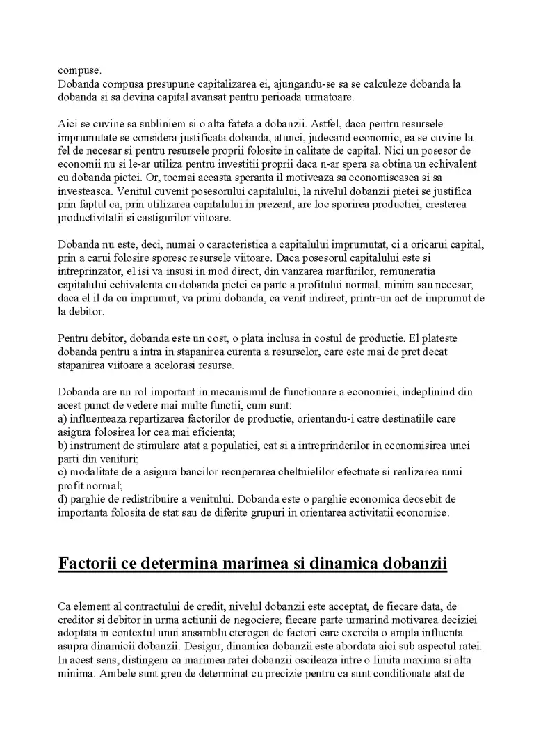 Dobânda - pârghie economică complexă - Referat - Economie #47854 ...