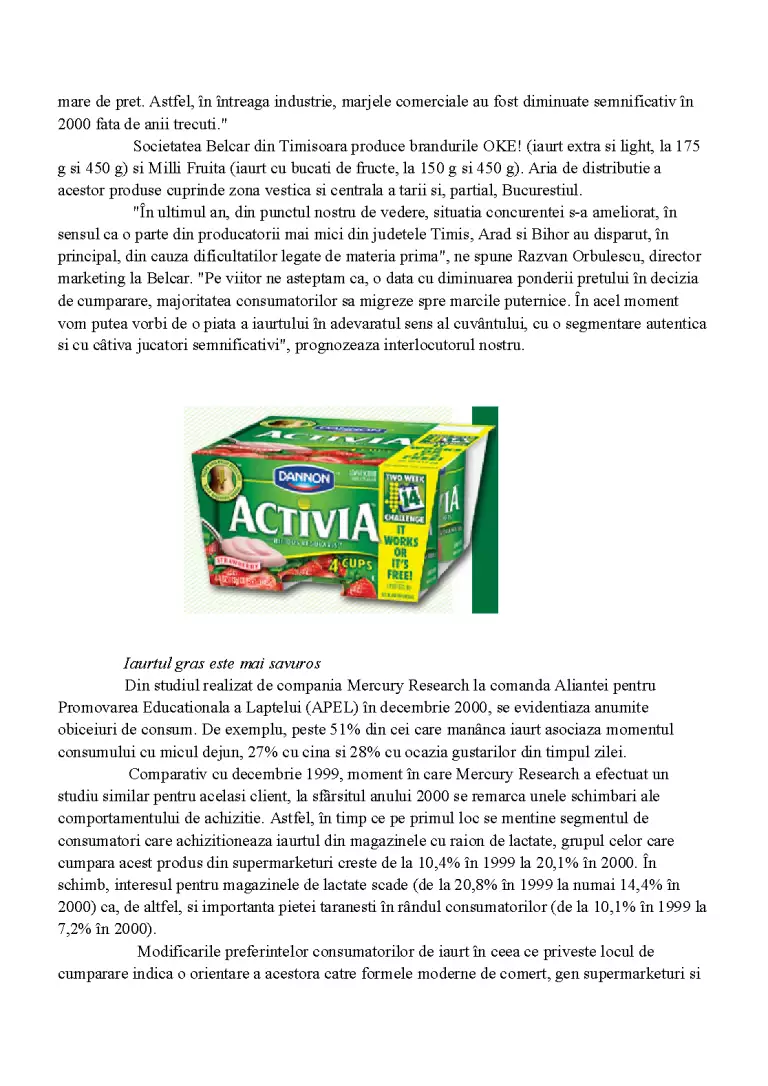 Activia - Proiect - Marketing #50900 | RegieLive