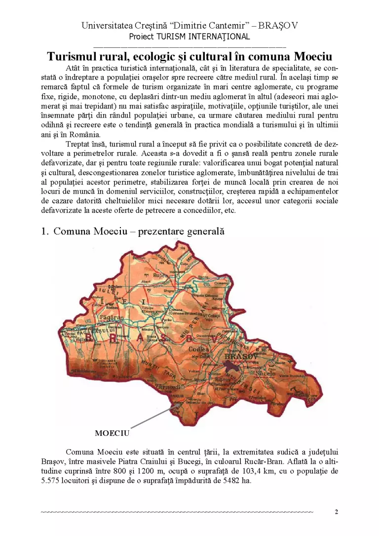 Satul turistic Moeciu - Proiect - Geografie #5166 | RegieLive