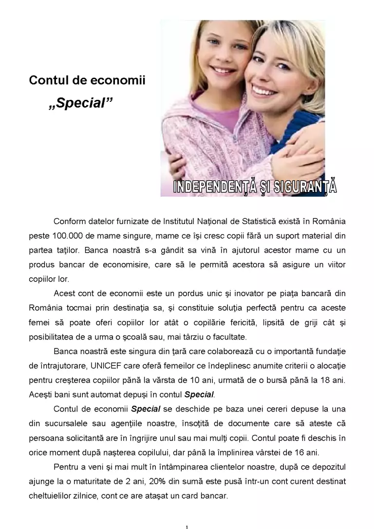Contul de Economii – Special: Proiect [DOC] - Bănci