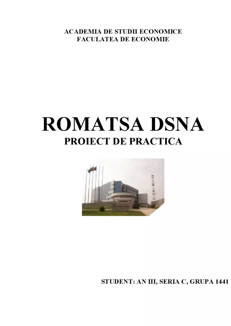 Romatsa Dsna - Proiect - Economie #57157 | RegieLive