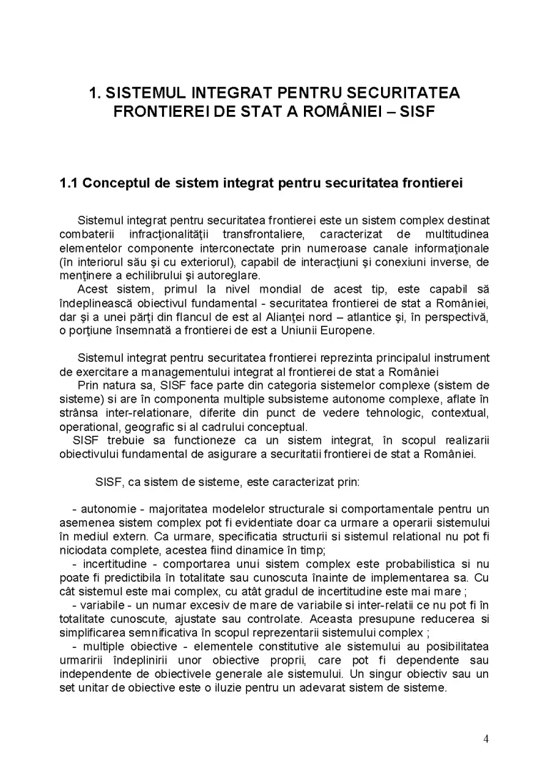 Sistemul Integrat de Securitate a Frontierei - SISF - sistemul integrat ...