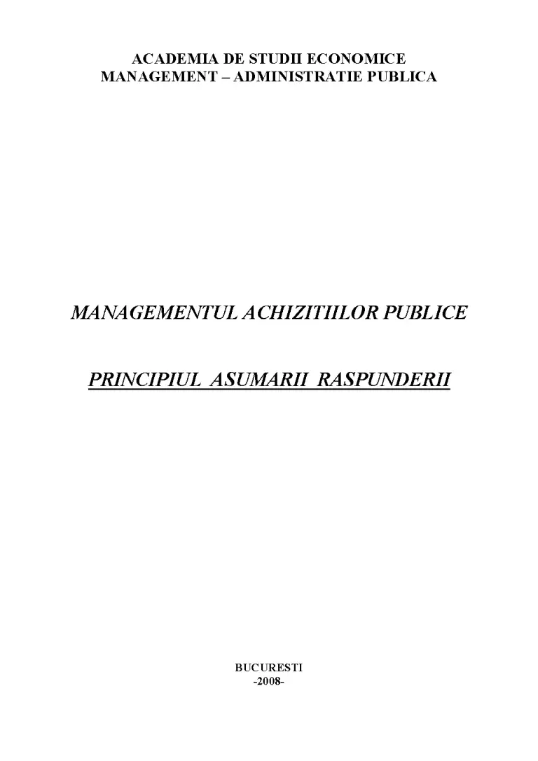Principiul asumării răspunderii - Referat - Management #62438 | RegieLive