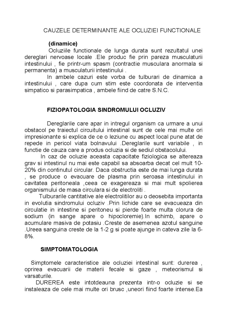 Ocluzia intestinală - Referat - Medicină #63904 | RegieLive