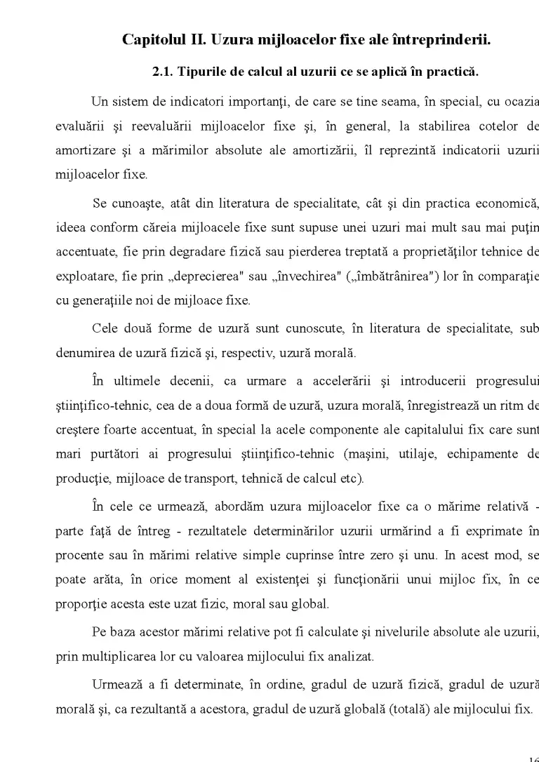Impactul Uzurii asupra Rezultatelor Financiare ale Întreprinderii ...