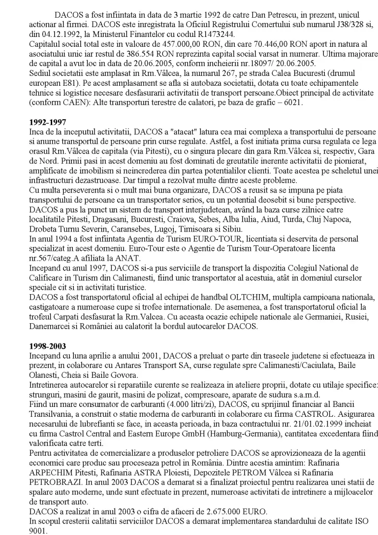 Mixul de Marketing al unei Firme de Transport - Dacos - Referat ...
