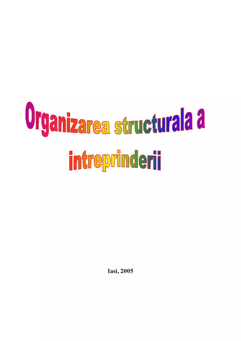 Organizarea structurală a întreprinderii - Referat - Management #68915 ...