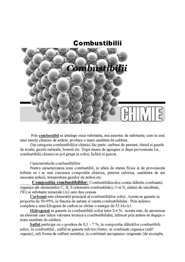 Combustibili și Uleiuri Economice - Referat - Chimie Organică #6997 ...
