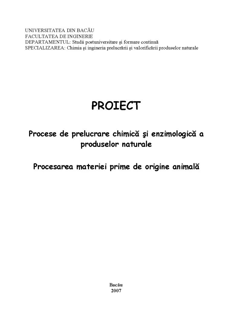 Procese Chimice și Enzimologice ce Intervin în Procesarea Cărnii de ...