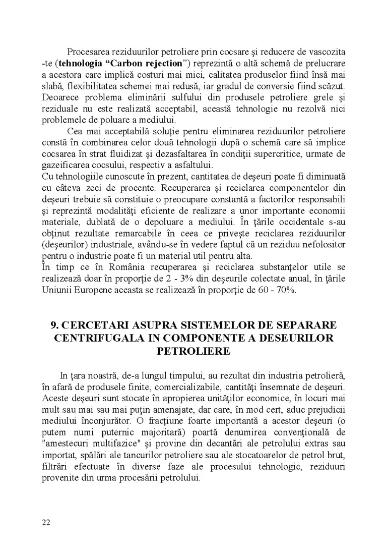 Minimizarea deșeurilor din industria petrolului - Proiect - Chimie ...