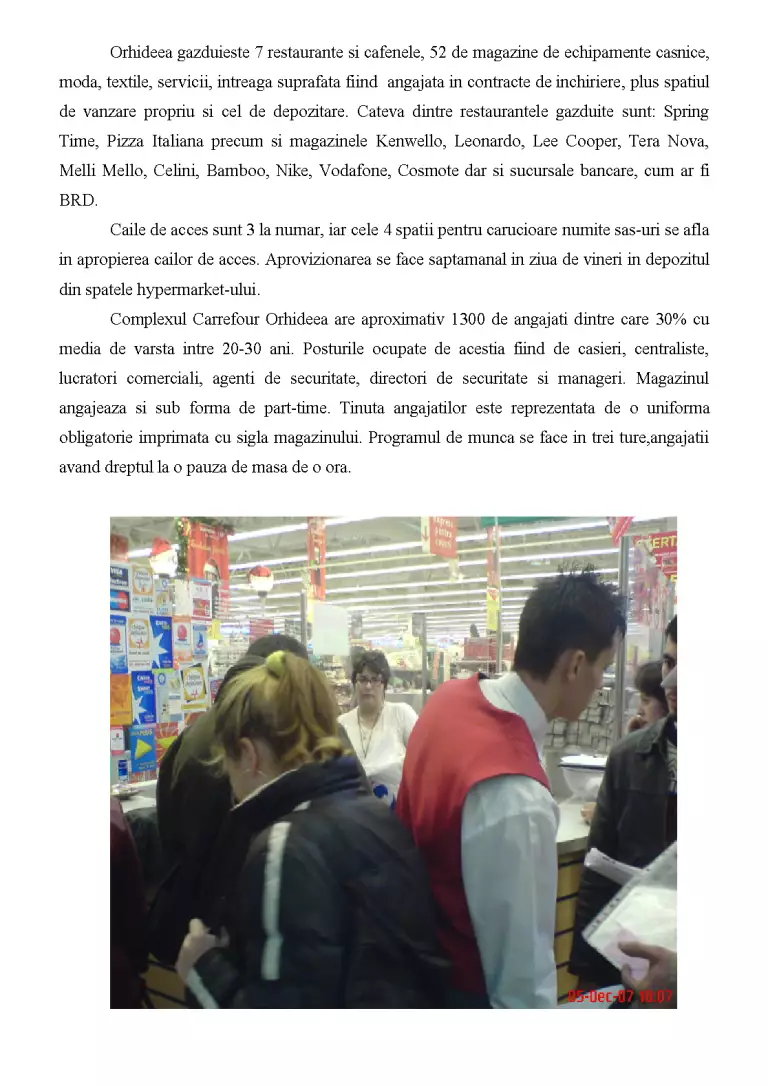 Economia întreprinderii - Carrefour Orhideea - Proiect - Economie ...
