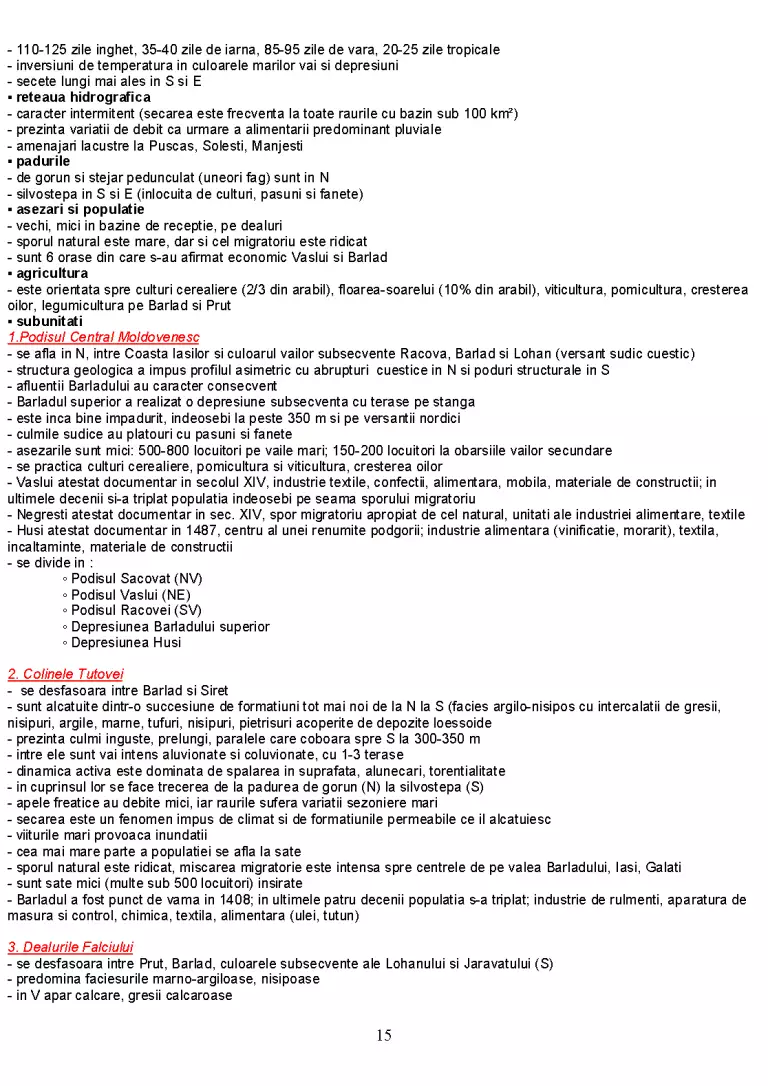 Podișul Moldovei - analiza complexă - Proiect - Geografie #78982 ...