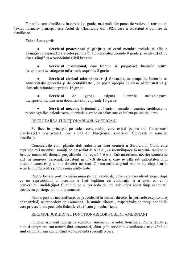Funcționarii publici din SUA - Referat - Știința Administrației #80955 ...