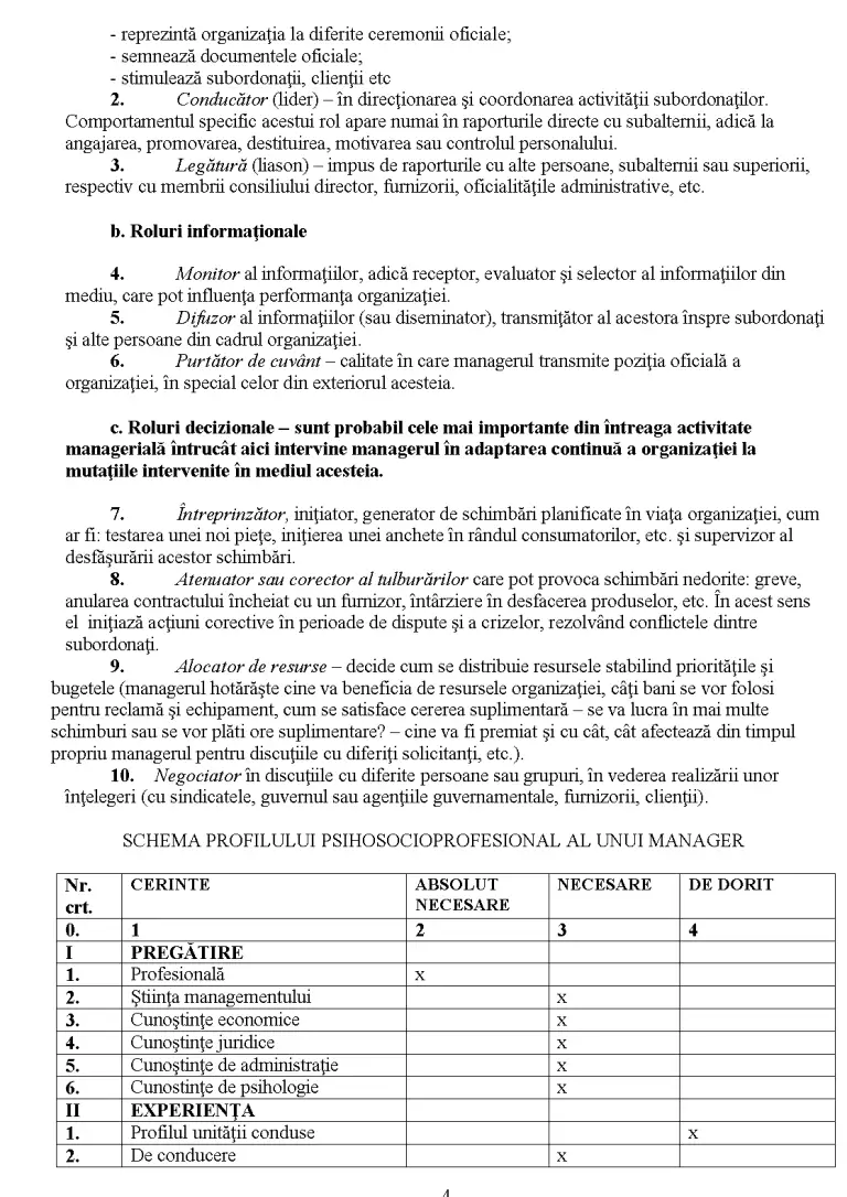 Profilul, calitățile și pregătirea unui manager - Referat - Economie ...