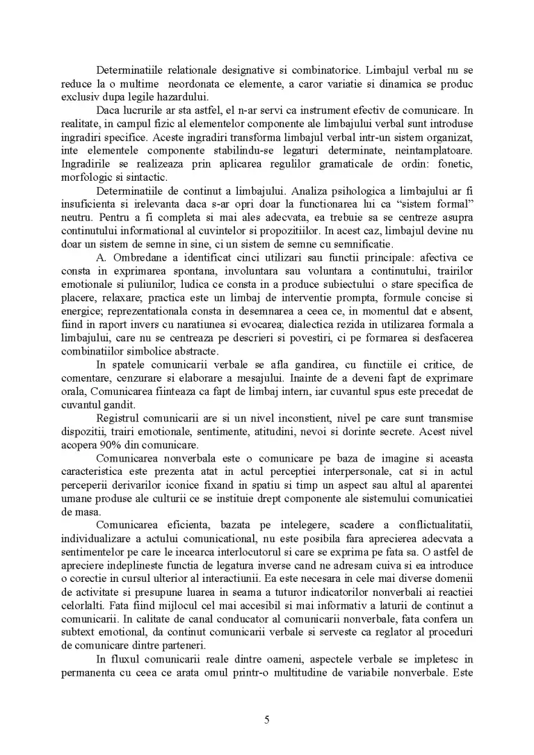 Comunicarea verbală și nonverbală - Referat - Psihologie #86477 | RegieLive