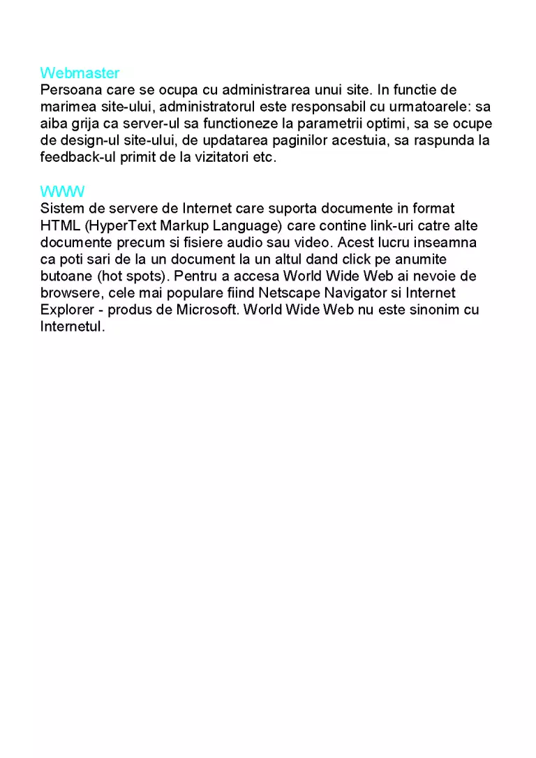 50 de termeni esențiali de internet - Referat - Calculatoare #9326 ...