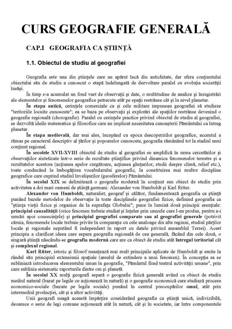 Geografie Generală - Curs - Geografie #94685 | RegieLive