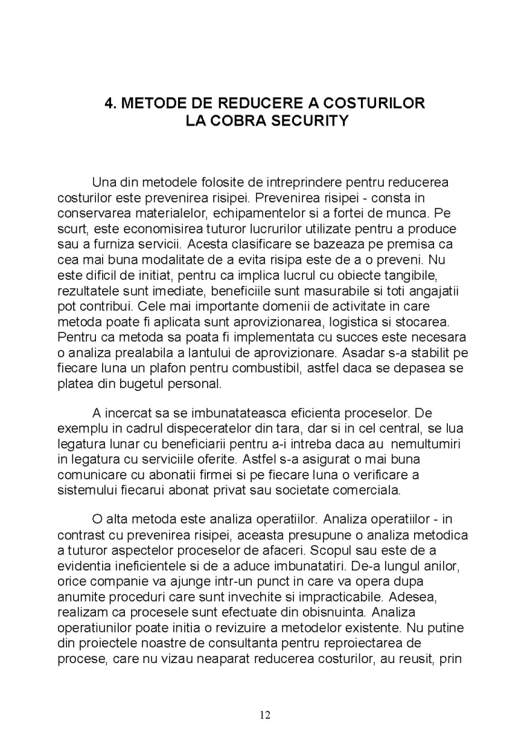Analiza costurilor și metode de reducere a acestora la SC Cobra ...